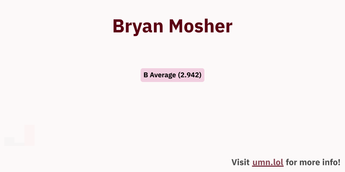 Bryan Mosher | GopherGrades