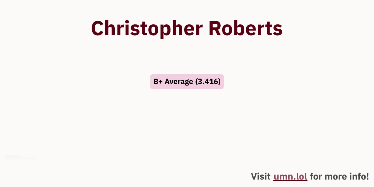 Christopher Roberts | GopherGrades