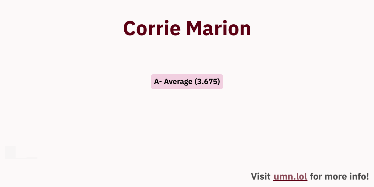 Corrie Marion | GopherGrades