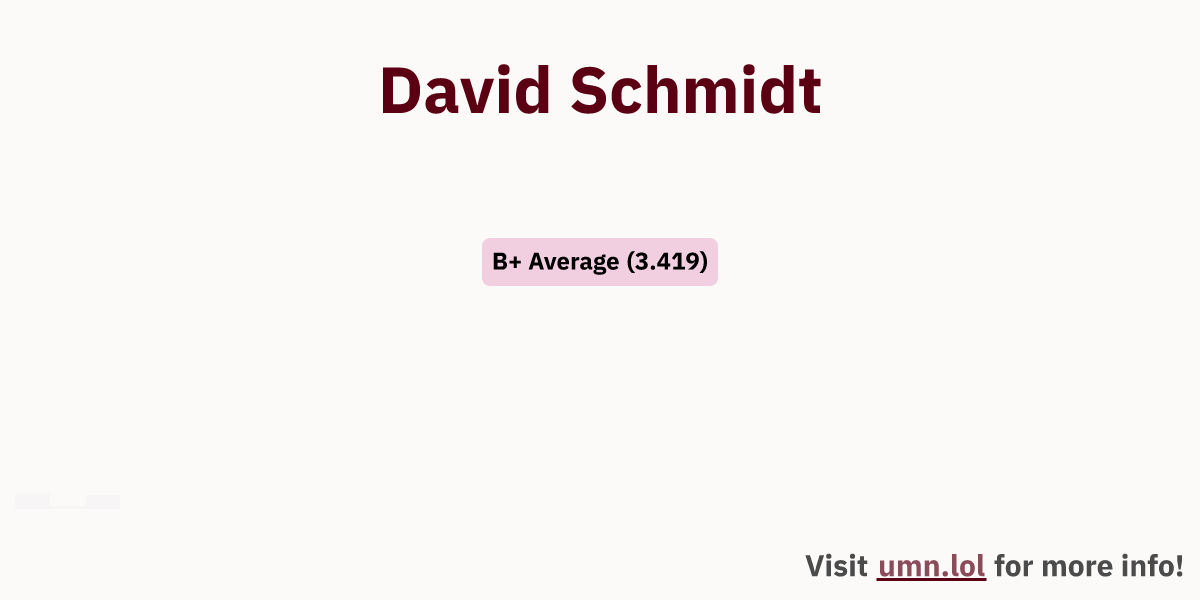 David Schmidt | GopherGrades