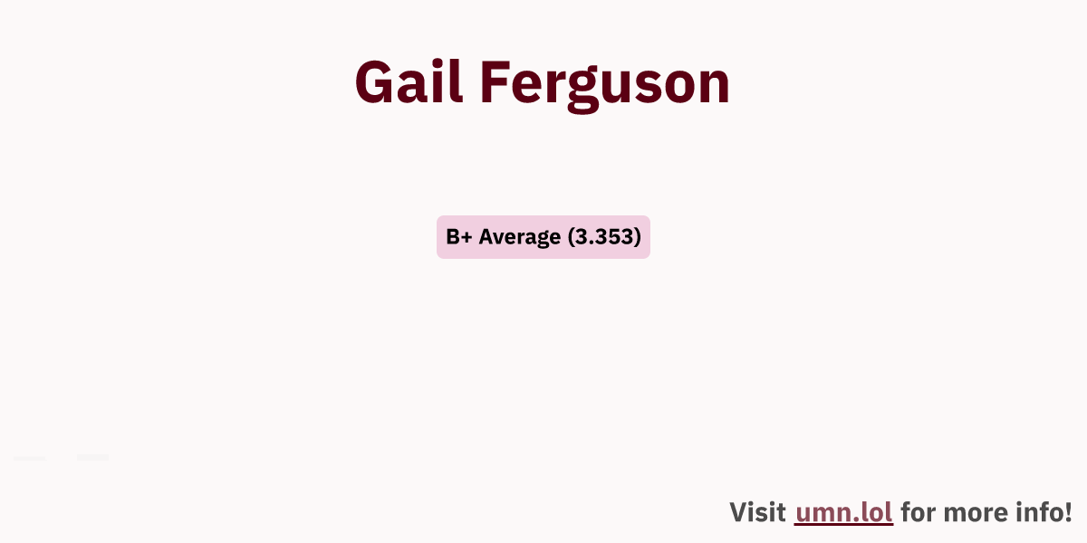 Gail Ferguson | GopherGrades