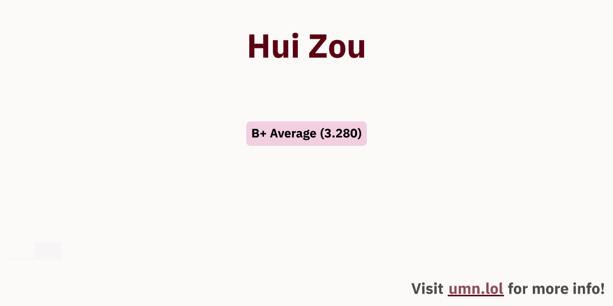 Hui Zou | GopherGrades