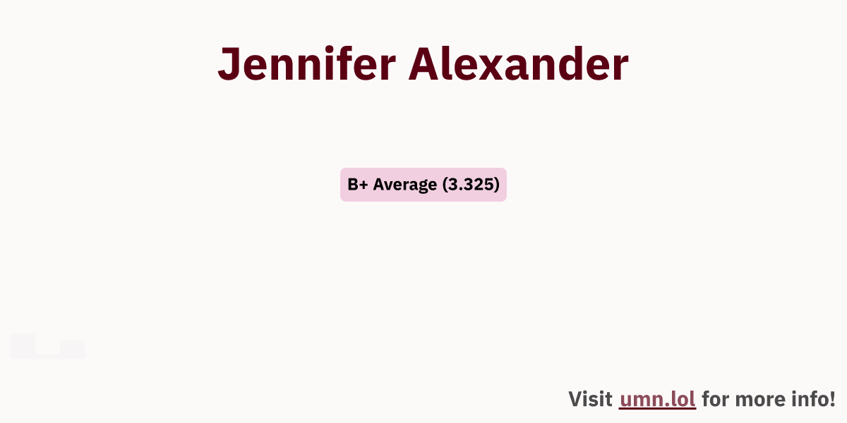 Jennifer Alexander | GopherGrades