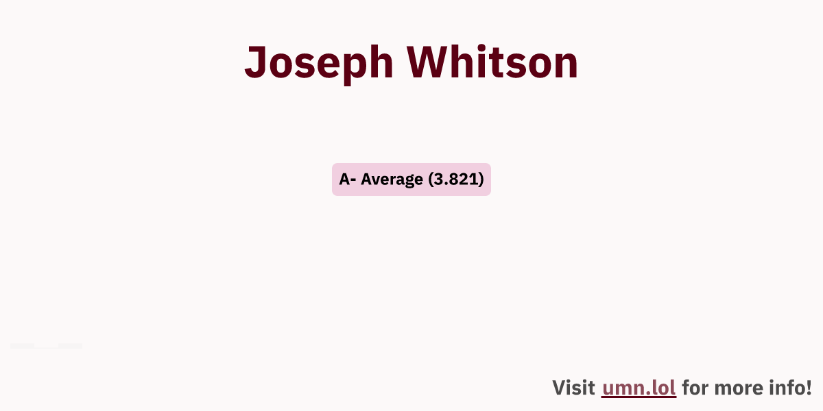 Joseph Whitson | GopherGrades