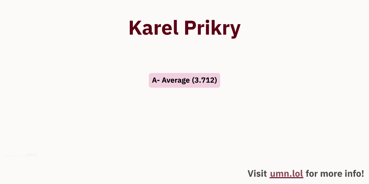 Karel Prikry | GopherGrades
