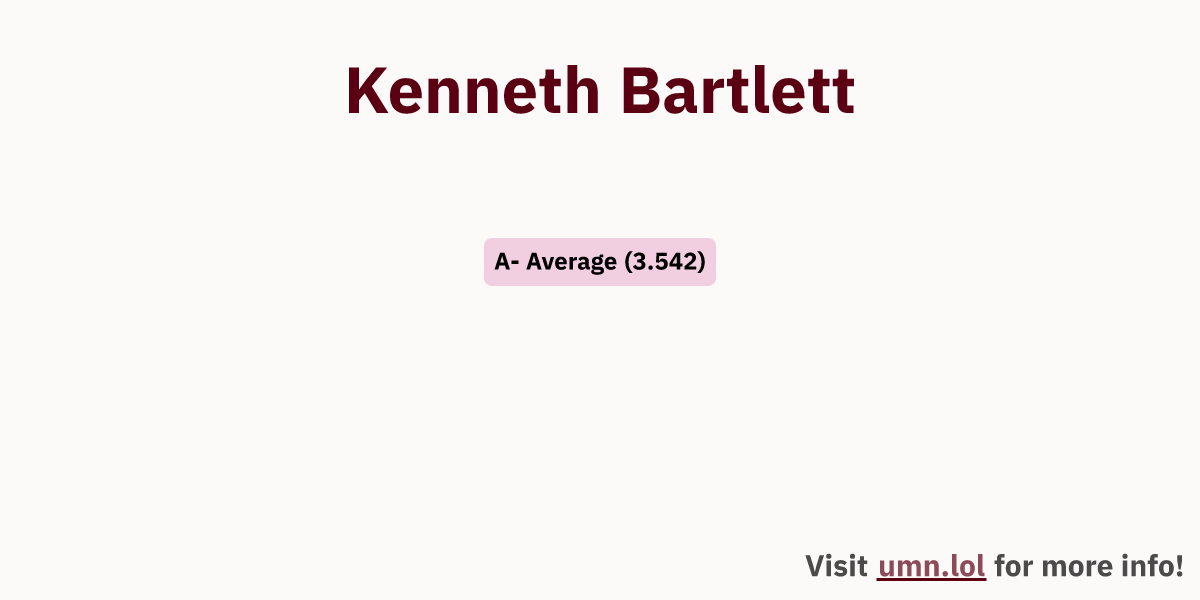 Kenneth Bartlett | GopherGrades