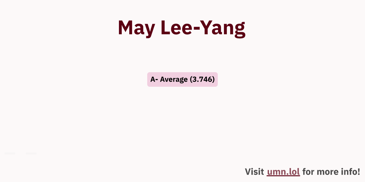 May Lee-Yang | GopherGrades