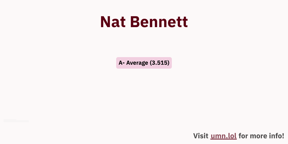 Nat Bennett | GopherGrades