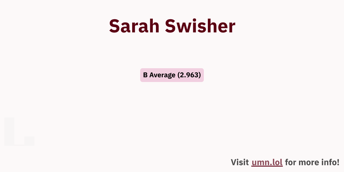 Sarah Swisher | GopherGrades