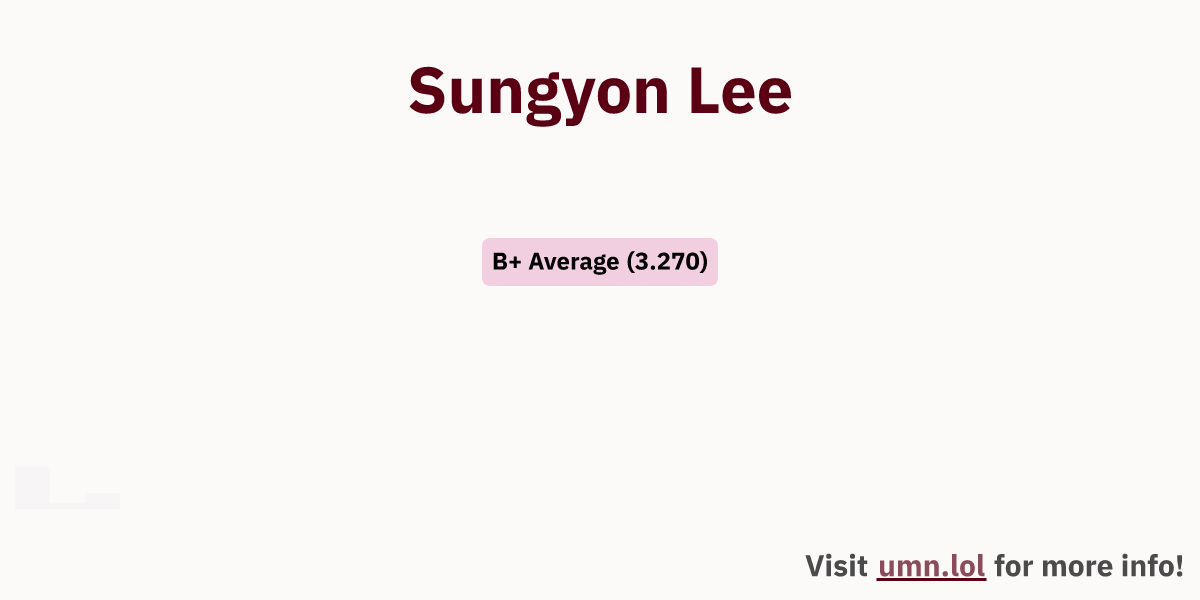 Sungyon Lee | GopherGrades