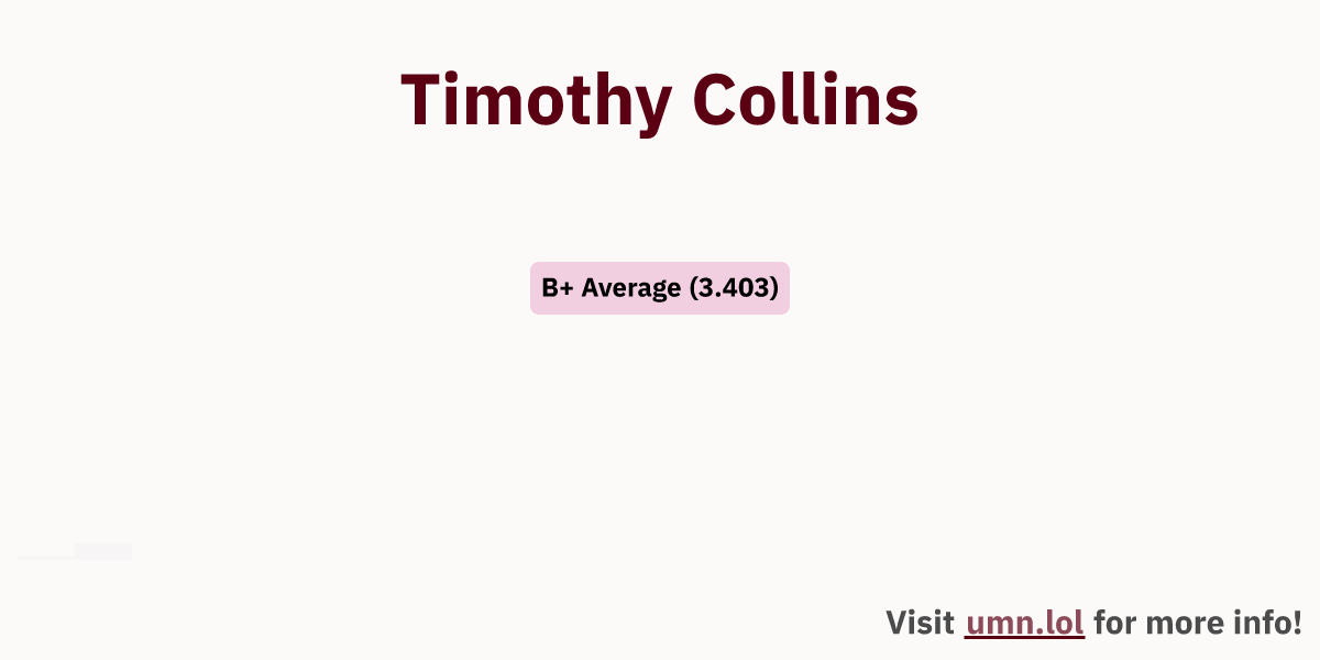 Timothy Collins | GopherGrades