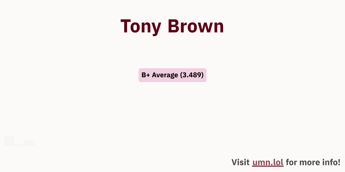 Tony Brown | GopherGrades