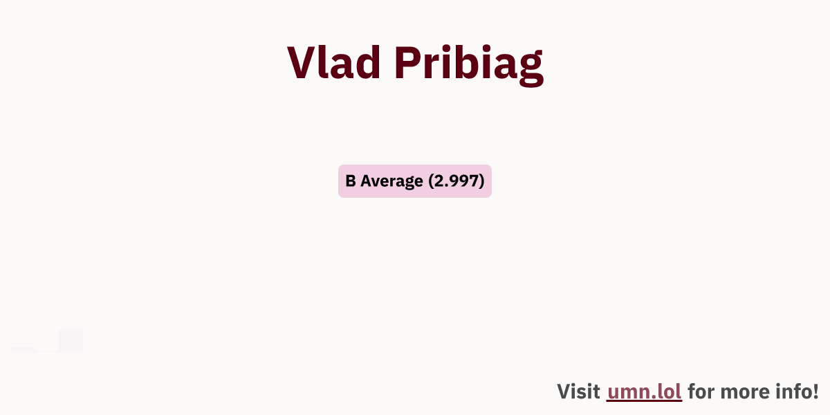 Vlad Pribiag | GopherGrades