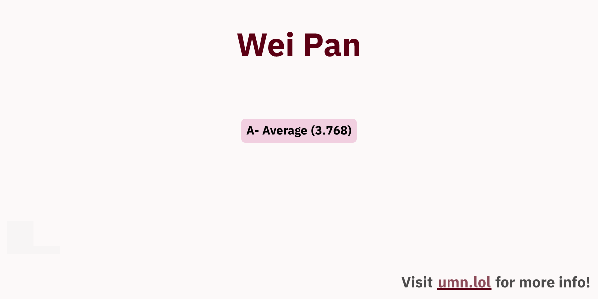 Wei Pan | GopherGrades