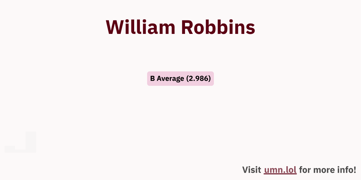William Robbins | GopherGrades