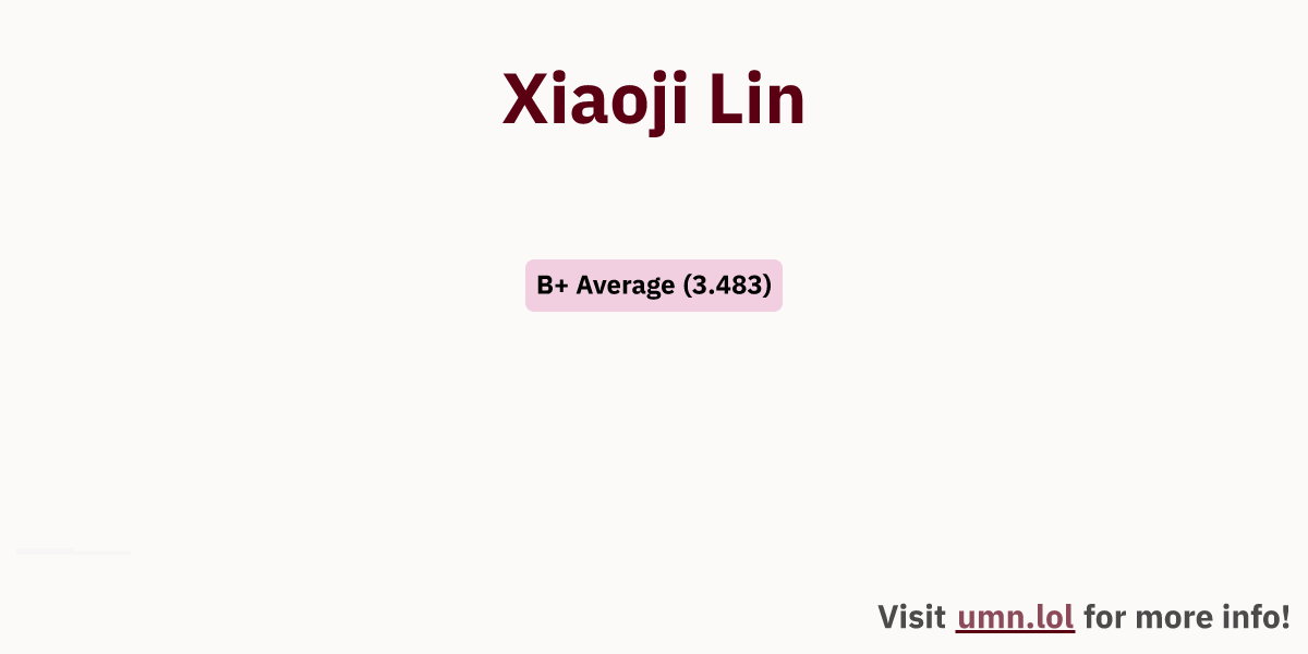 Xiaoji Lin | GopherGrades