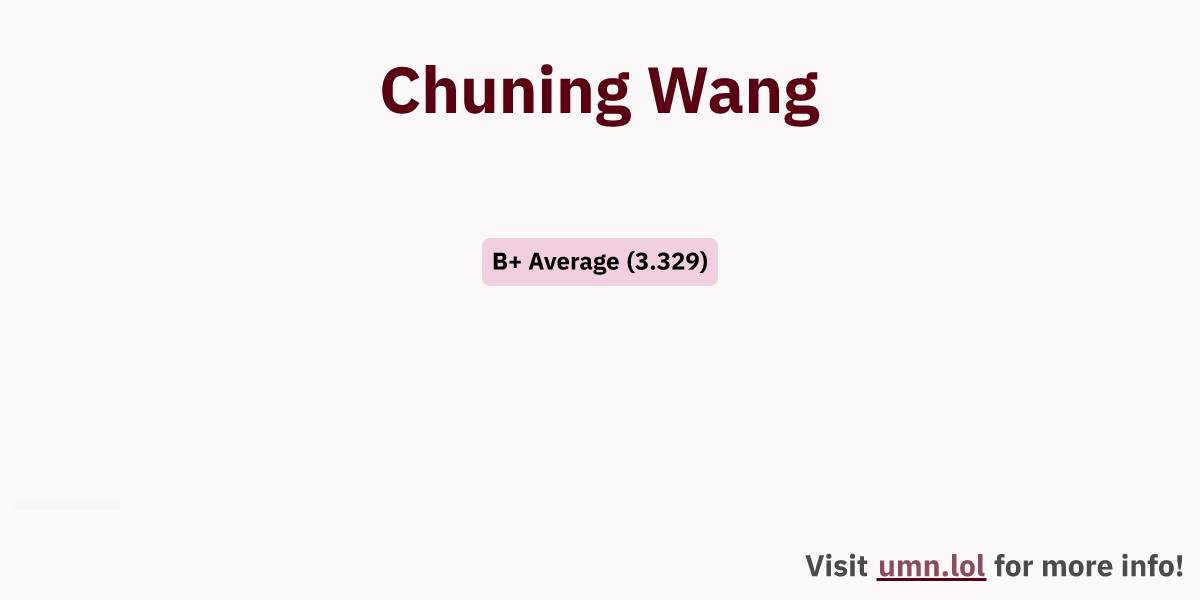 Chuning Wang | GopherGrades