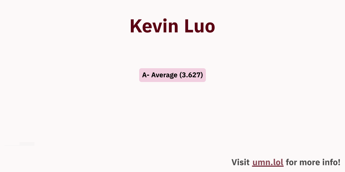Kevin Luo | GopherGrades