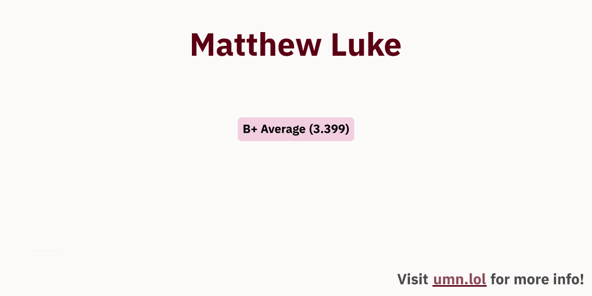 Matthew Luke | GopherGrades